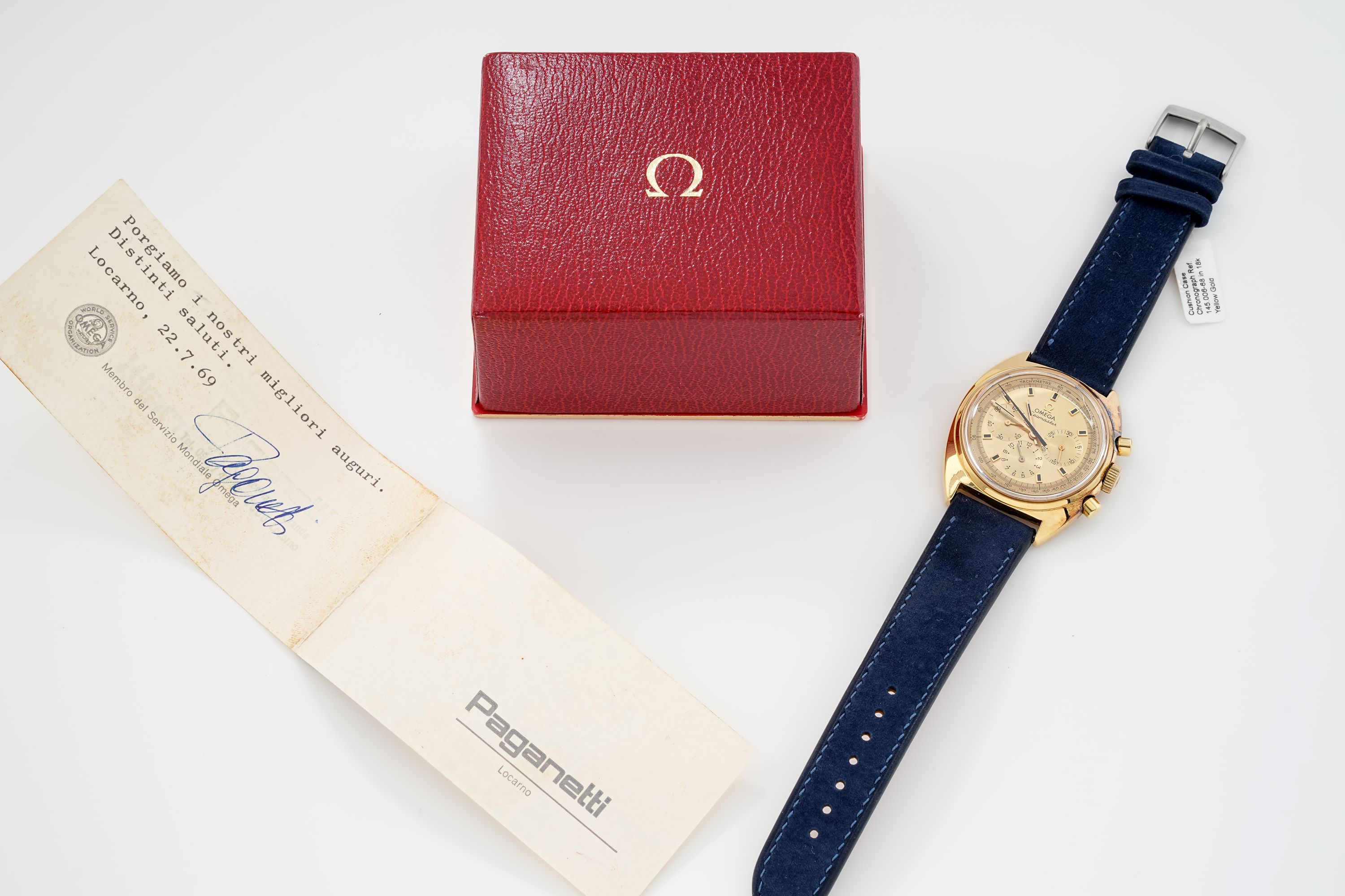 Ineichen Auctioneers - Seamaster Chronograph with Cal. 321 Ref. 145.006-68 in 18k Yellow Gold